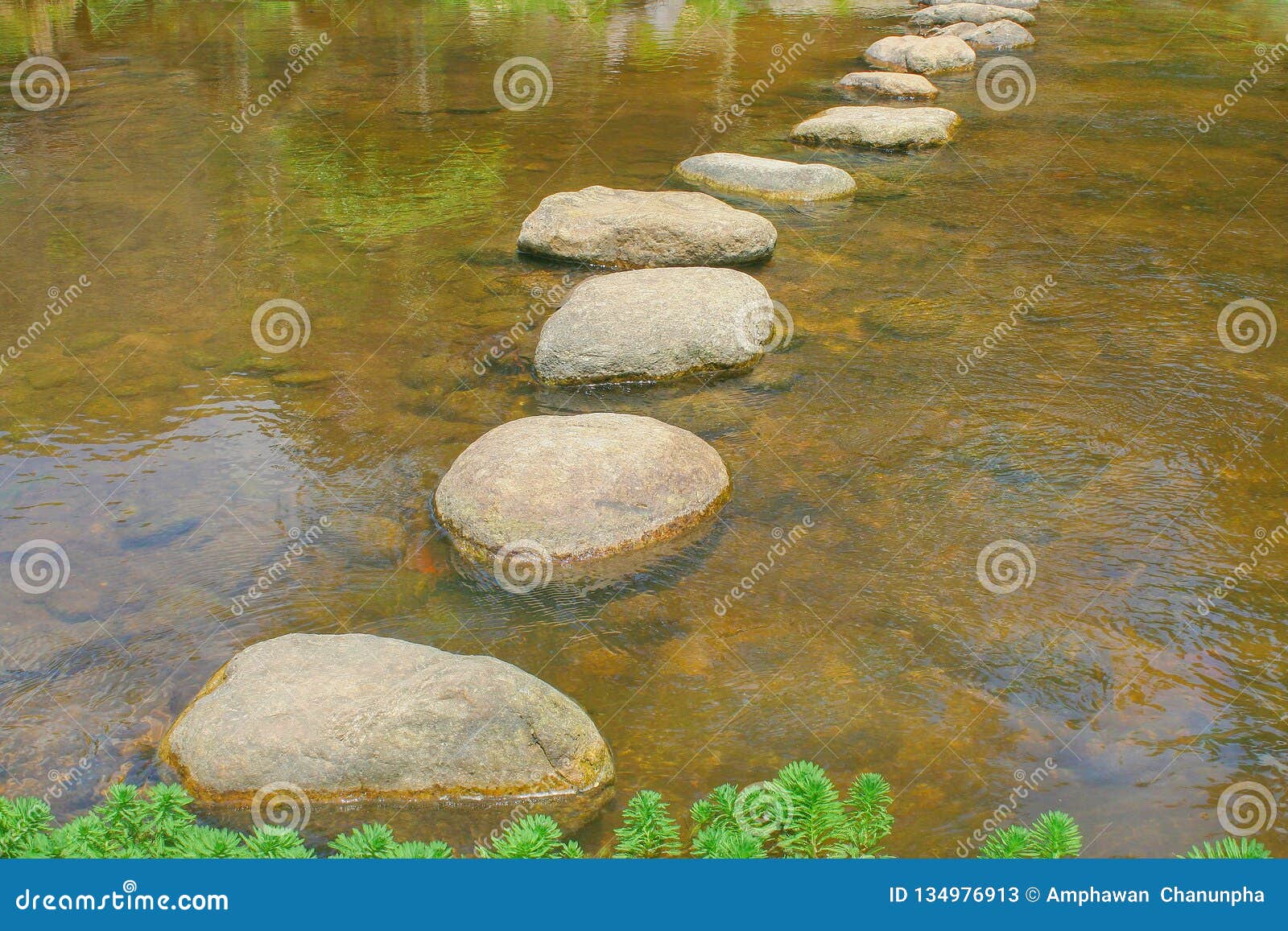 Rock Walkway Lines Patterns in River Background Stock Image - Image of ...
