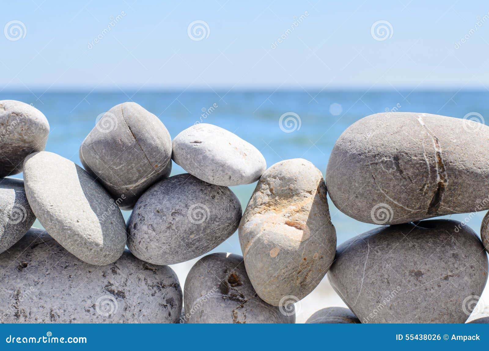 Rock Wall in Front of Ocean Horizon Stock Photo - Image of bright ...