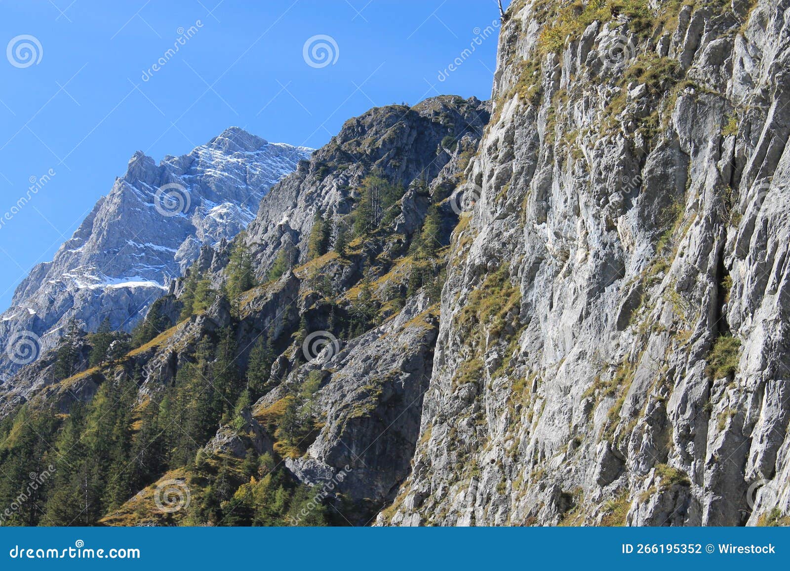 Rock Wall in Front of Mountain Stock Photo - Image of landscape ...