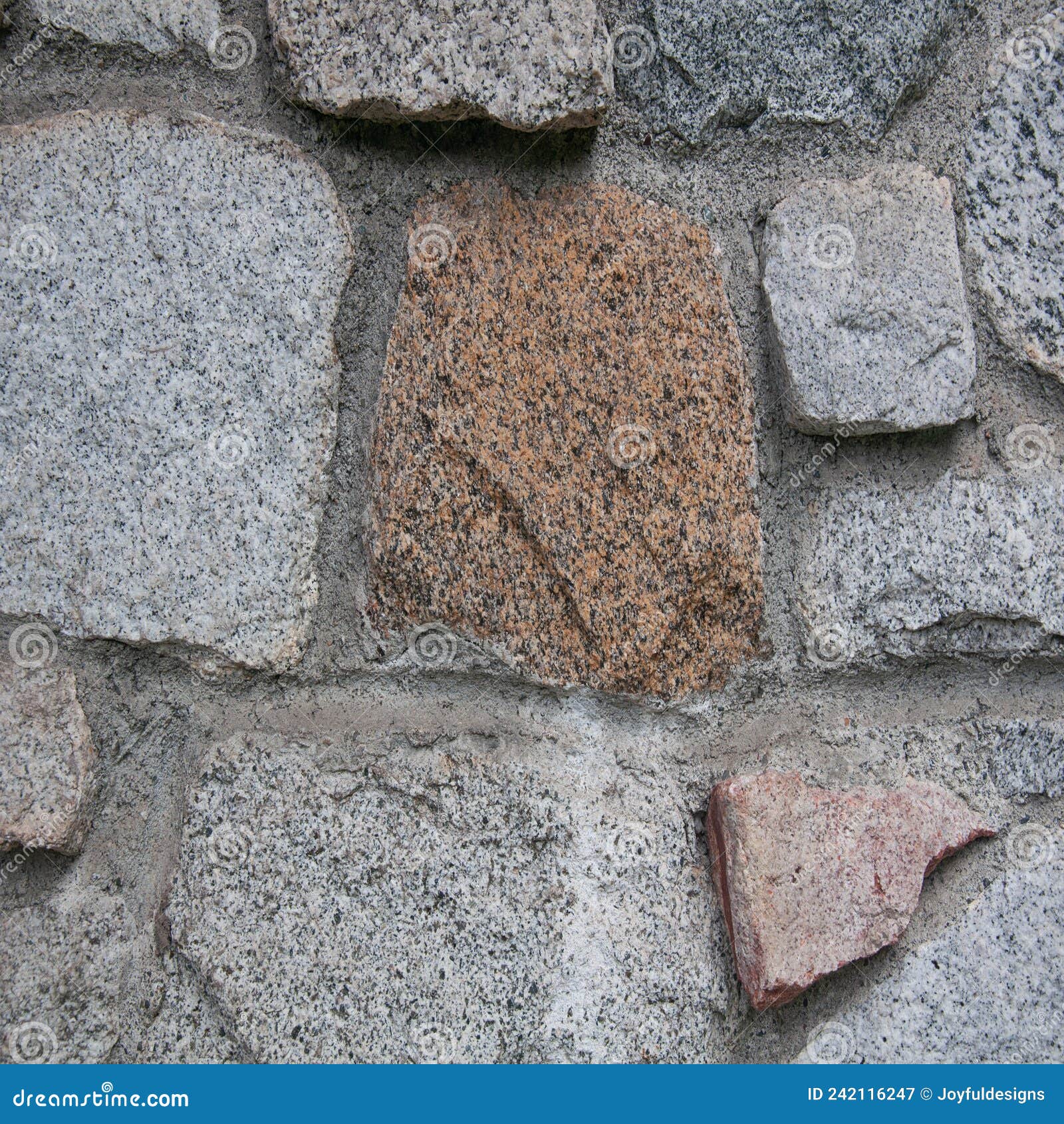Rock Wall in Mortar Background Stock Image - Image of background ...