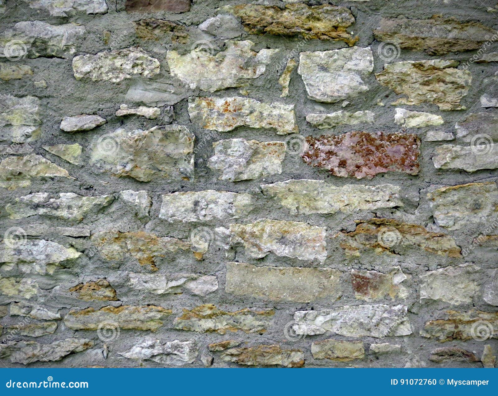 Rock Wall with Mortar stock photo. Image of pattern, fence - 91072760