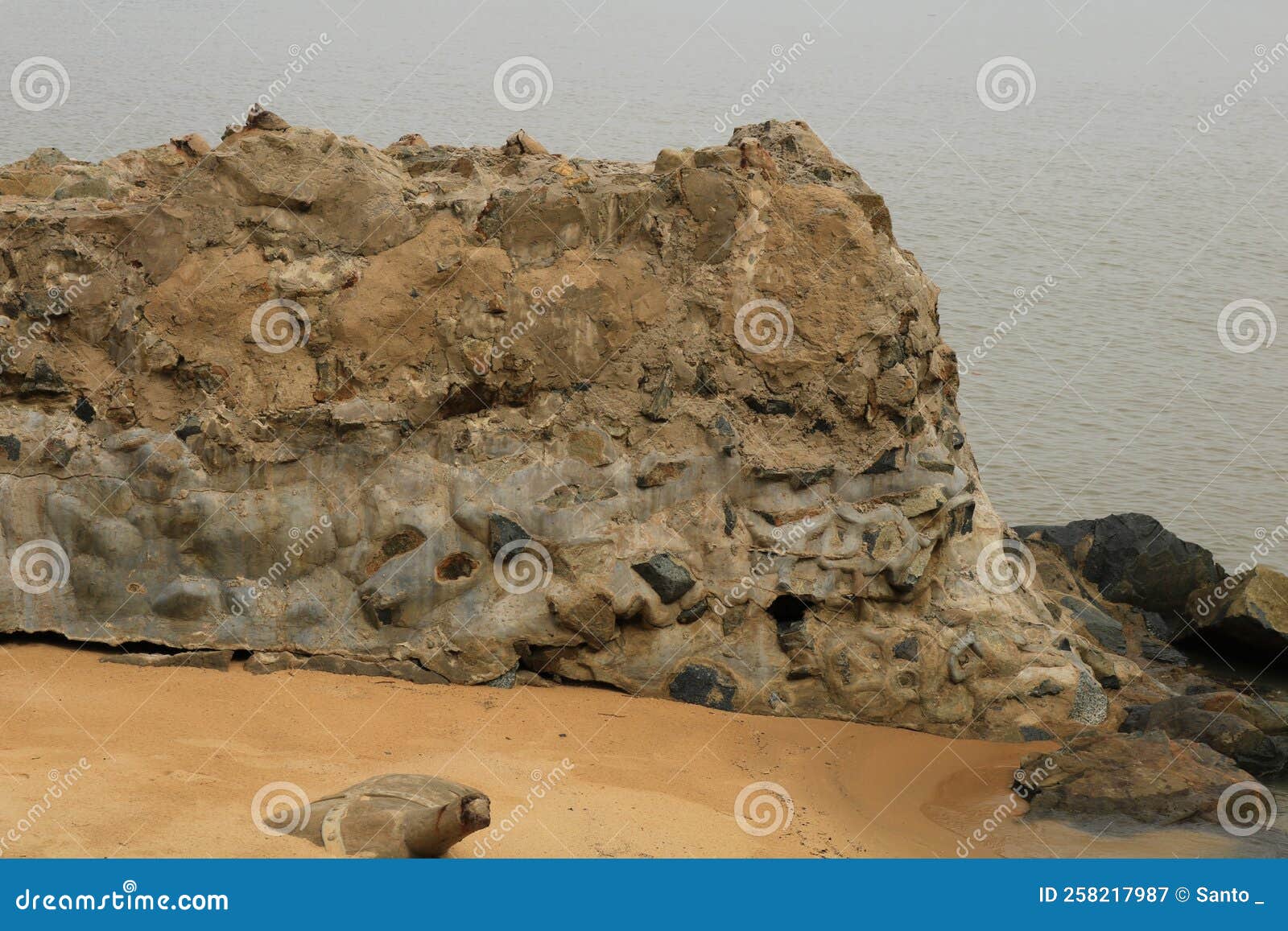 The Rock Wall and the Ocean Behind it Stock Image - Image of ocean ...