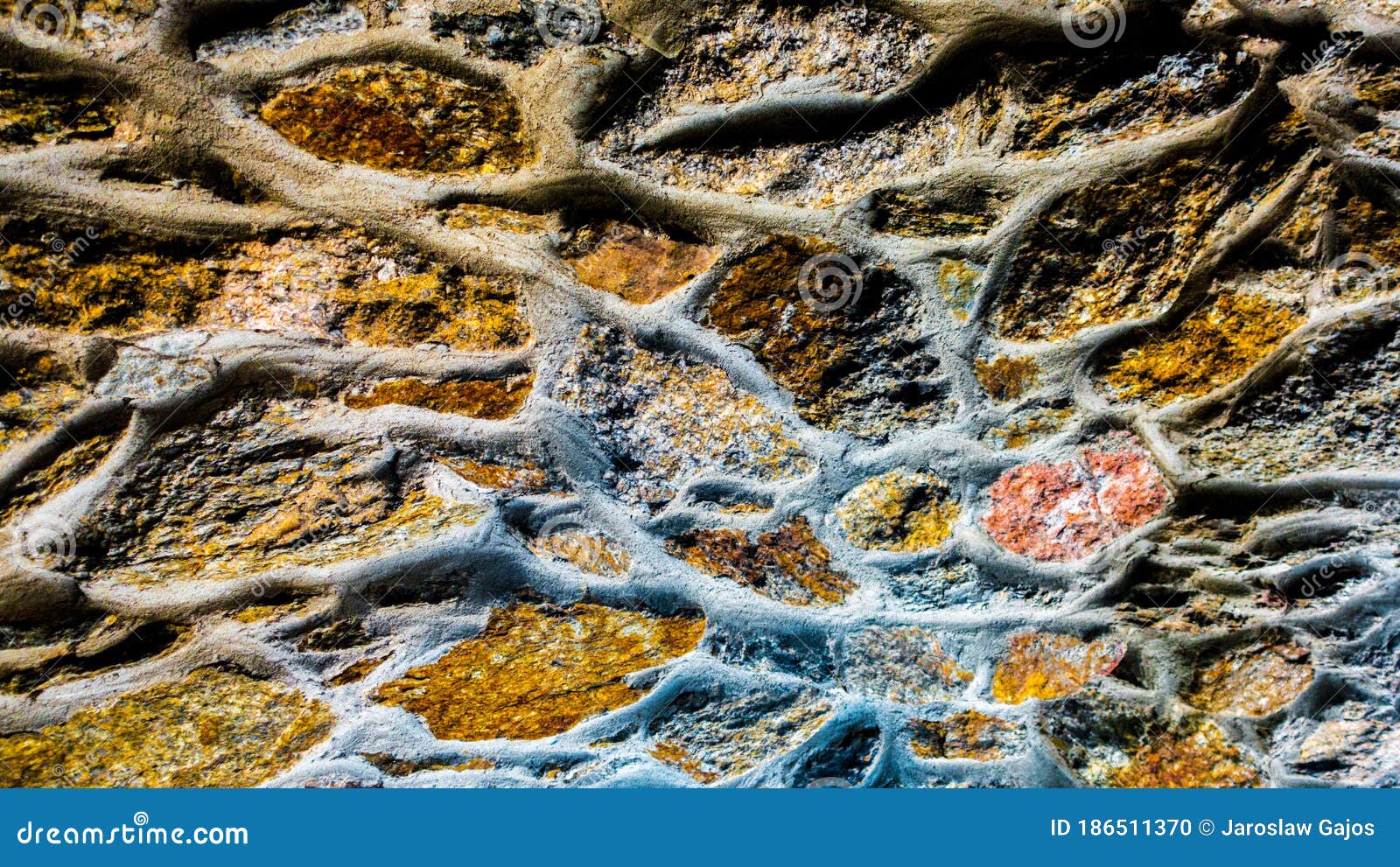 Rock Wall, Part of the Medieval Wall Stock Photo - Image of plaster ...