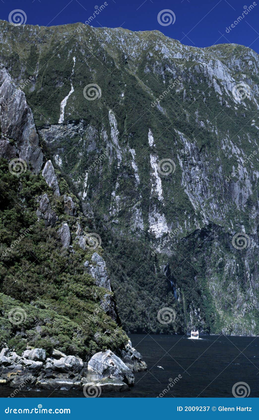 Rock Walls of a Natural Fiord Stock Image - Image of coastal, awesome ...