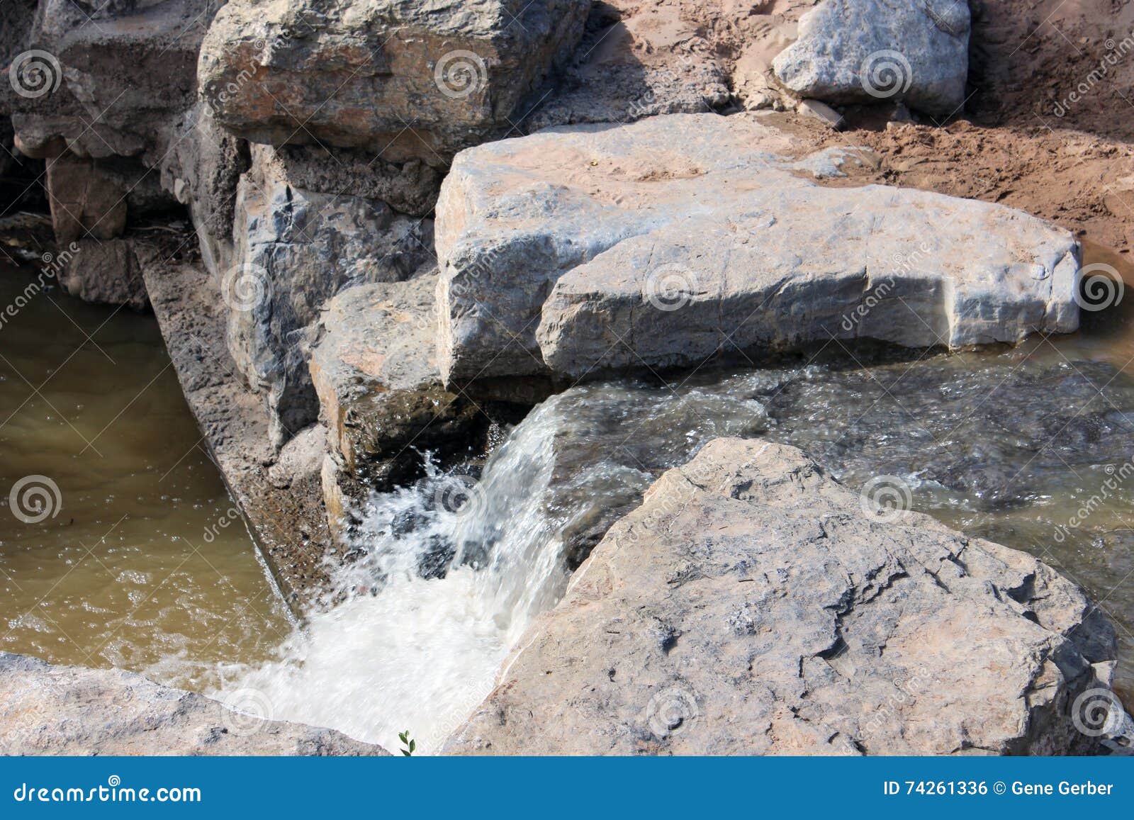 Rock Water Fall stock photo. Image of boulders, brown - 74261336