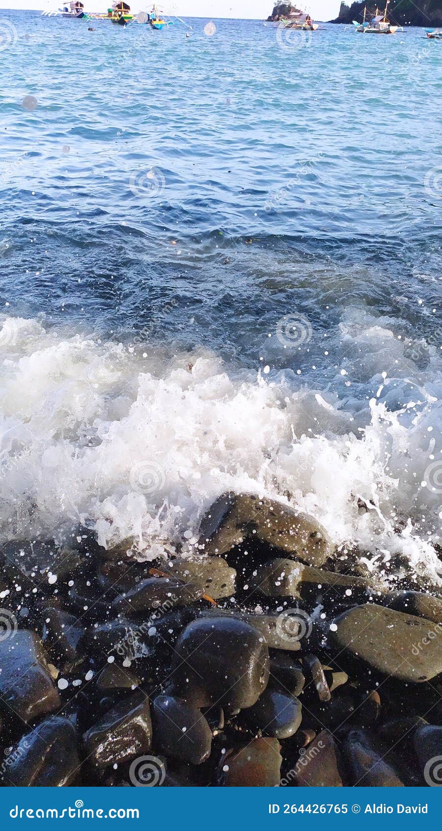 Rock and water stock image. Image of water, blue, nature - 264426765