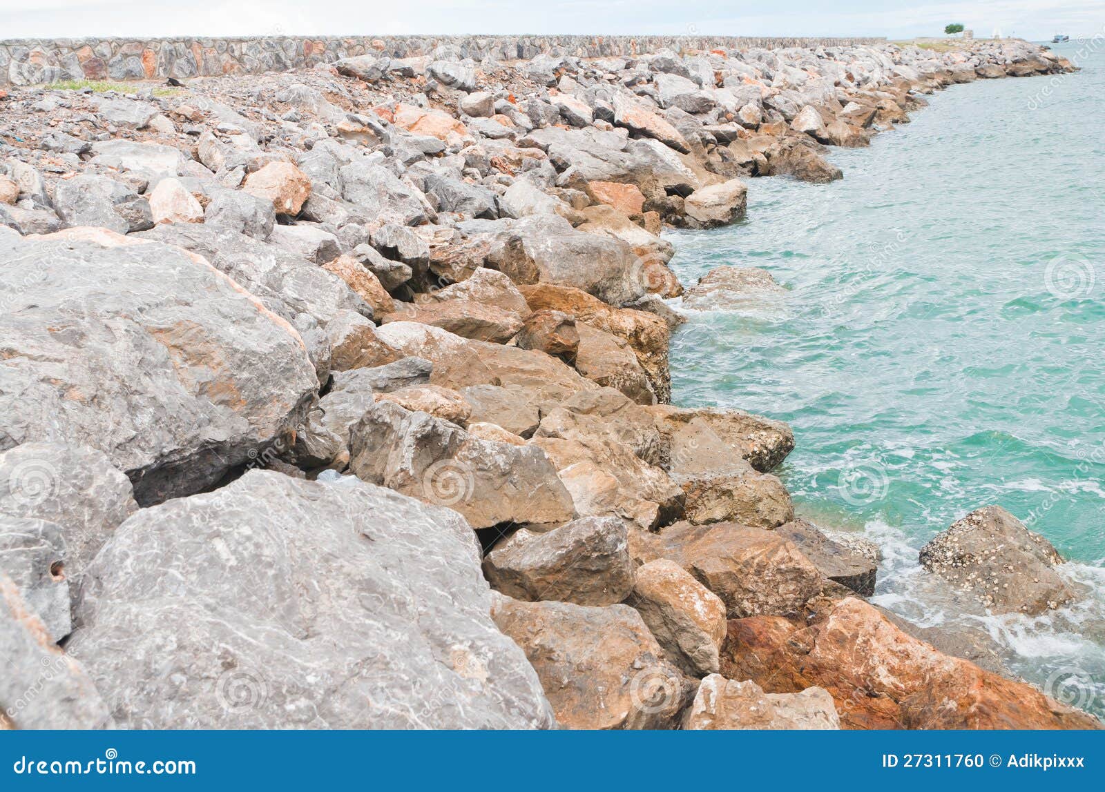Rock wave barrier. stock photo. Image of coastline, background - 27311760