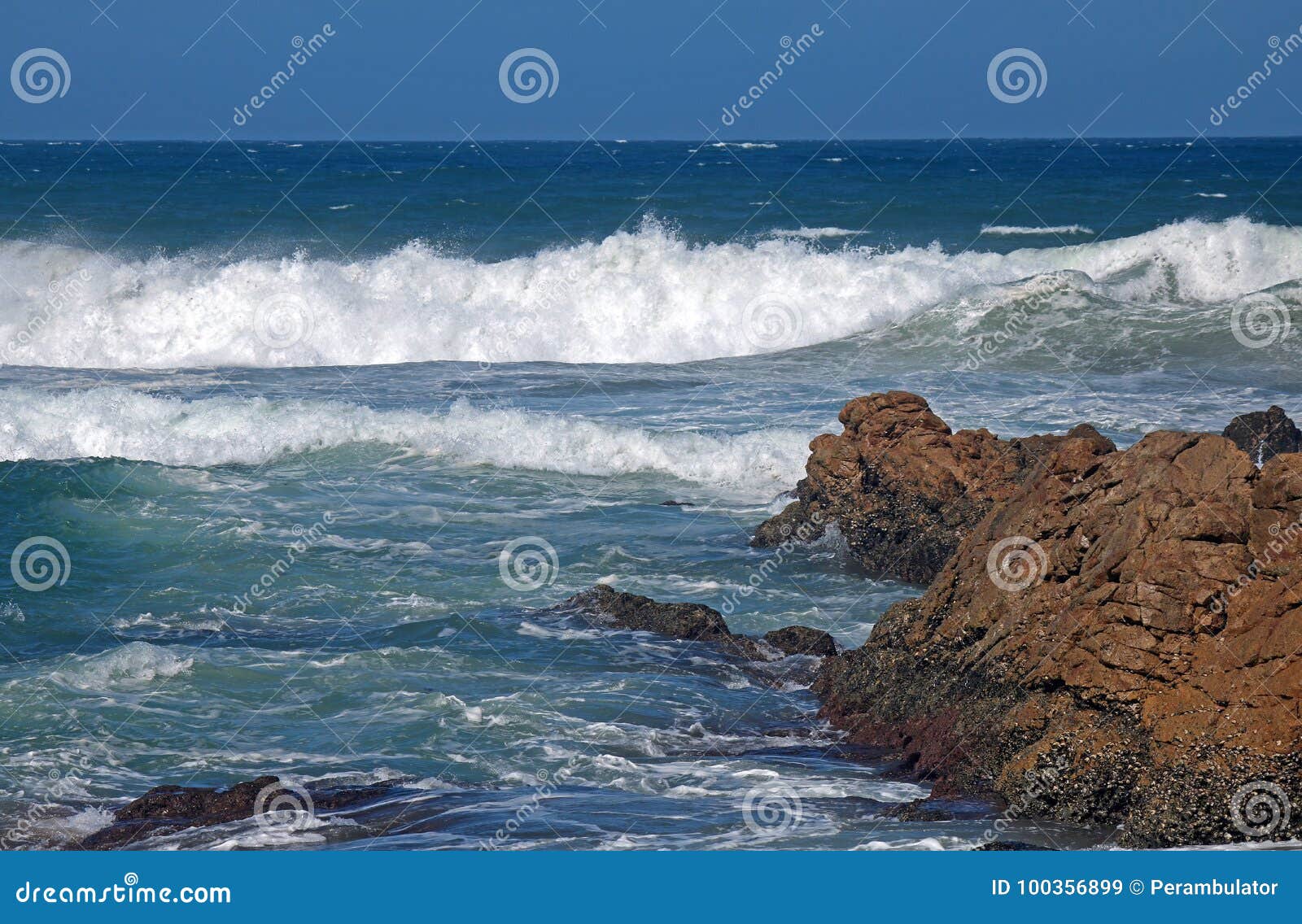 ROCKS and WAVES in the SEA stock image. Image of rocks - 100356899