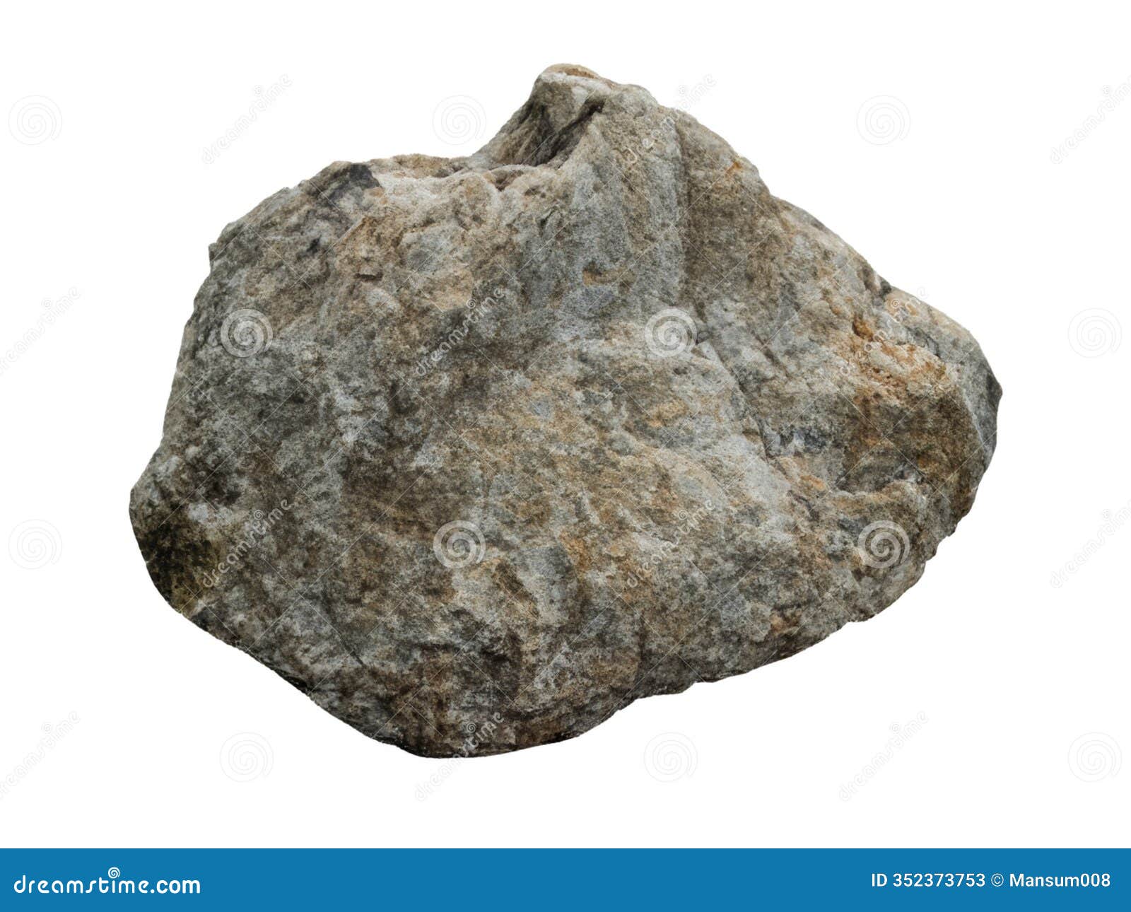Rock on a White Background. Isolated Stock Image - Image of granite ...