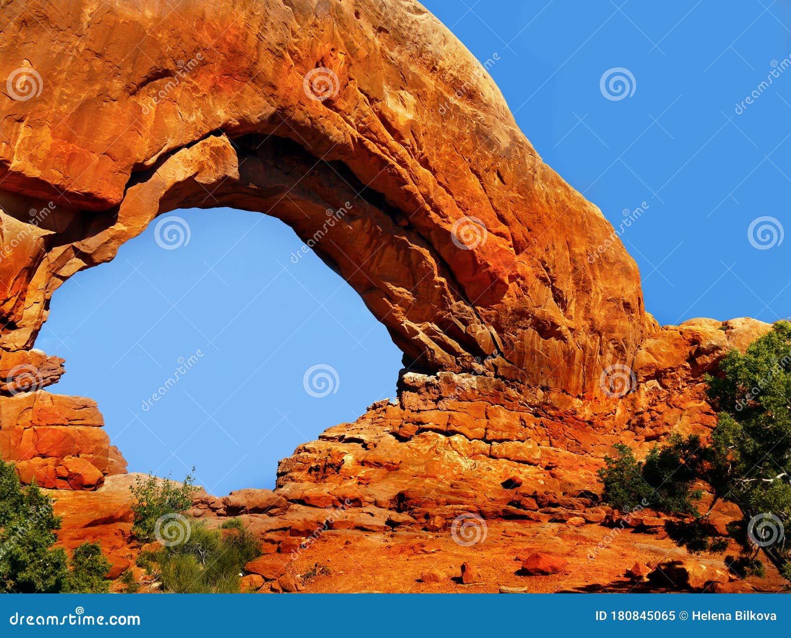 Rock Window Arches National Park Utah Stock Image - Image of travel ...
