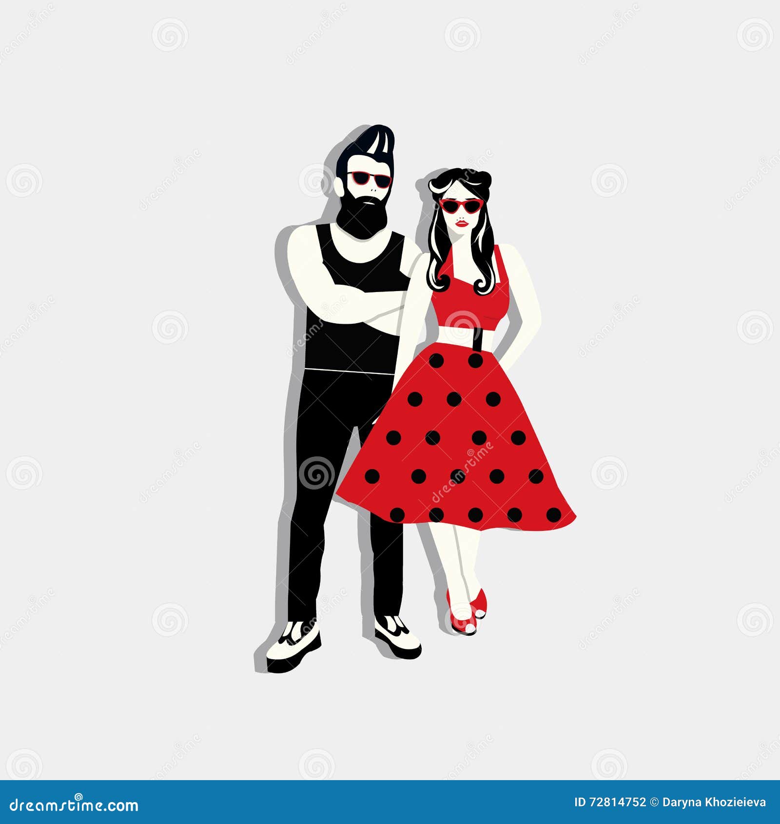 Rockabilly Couple Vector Illustration. Stock Vector - Illustration of ...