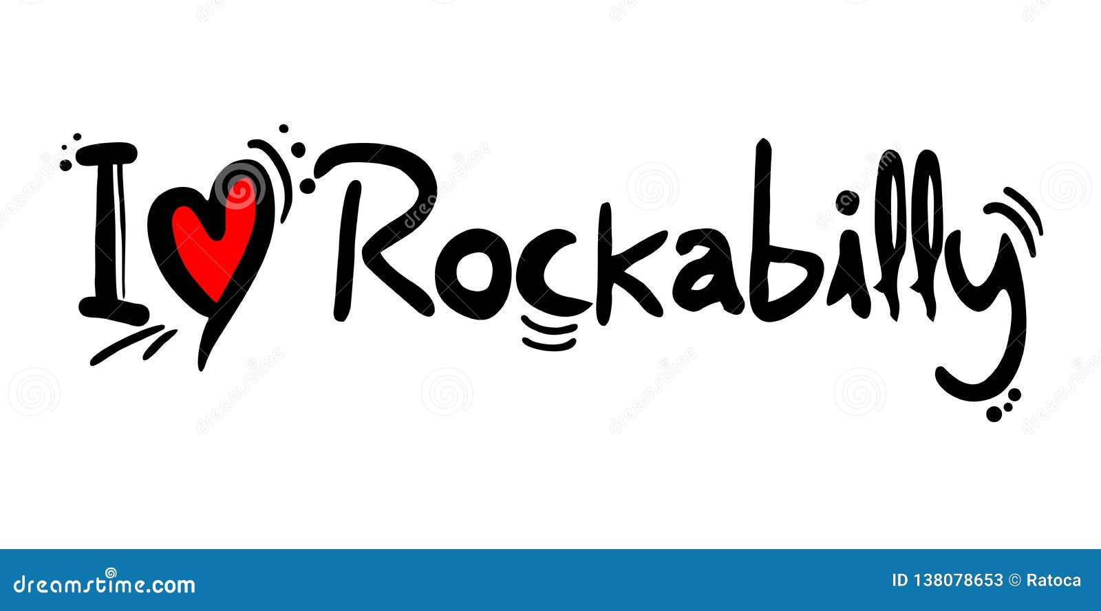 Rockabilly music love stock vector. Illustration of rockabilly - 138078653