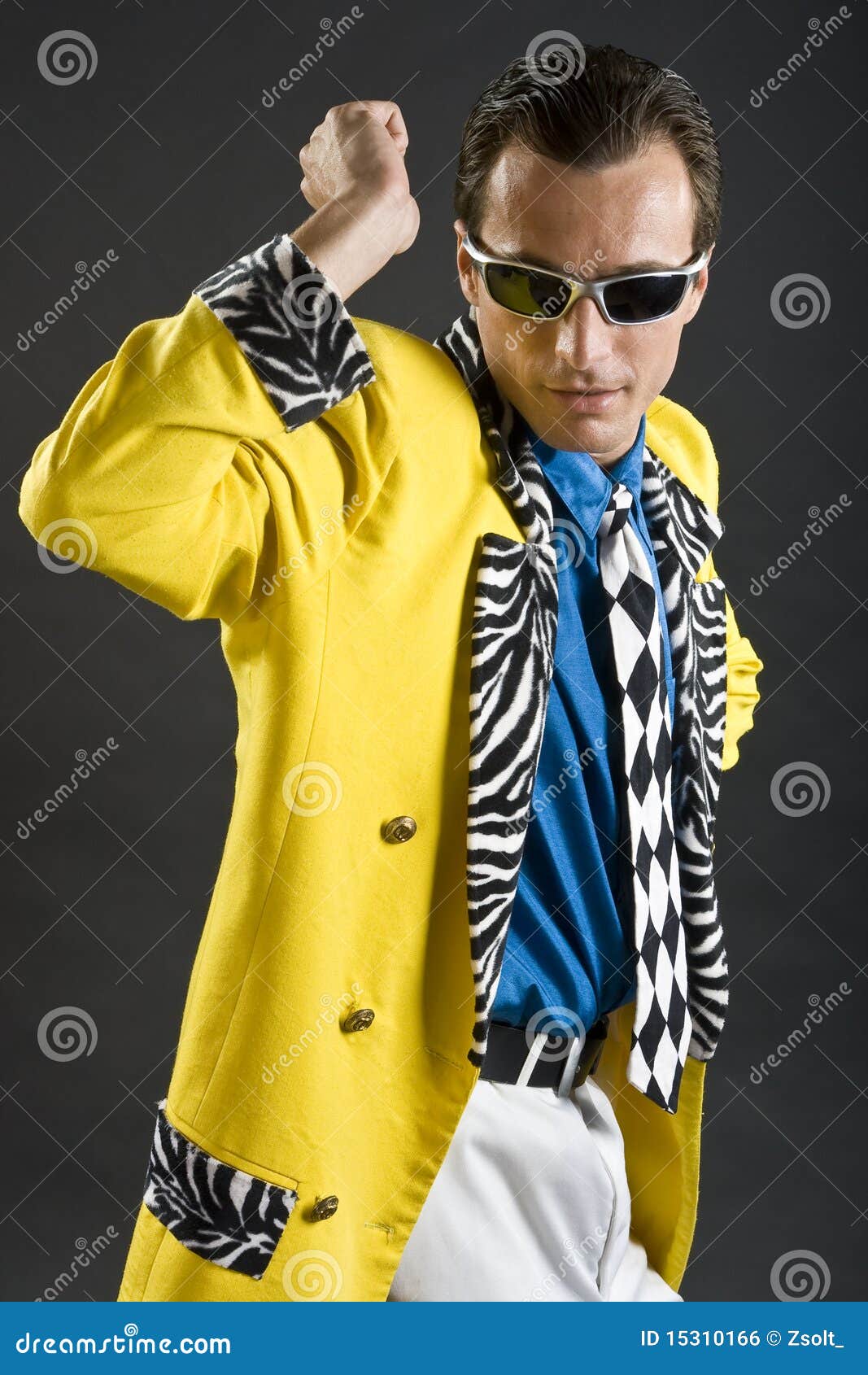 Rockabilly Singer from 1950s in Yellow Jacket Stock Photo - Image of ...