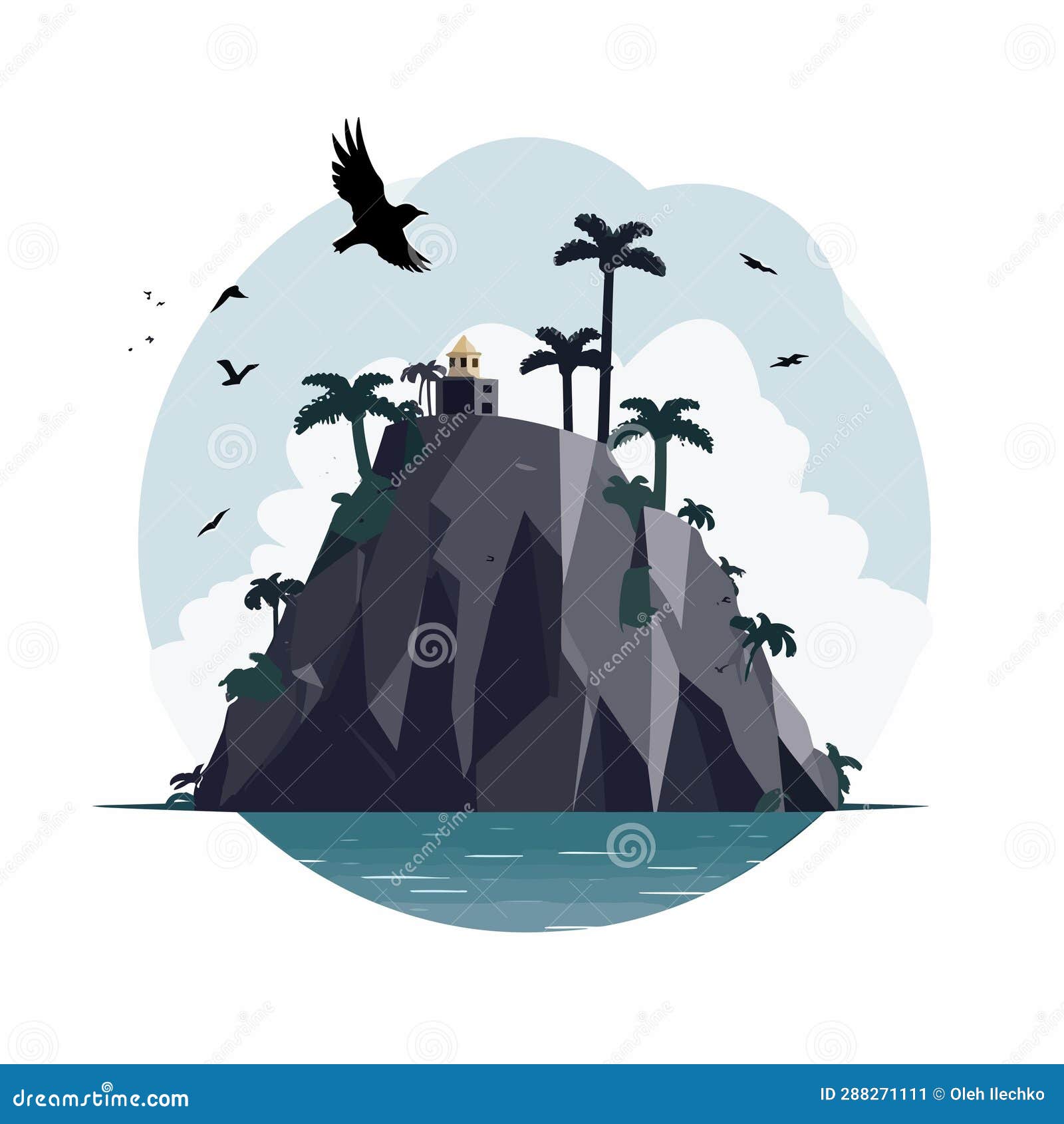 Rockall Island Vector Flat Minimalistic Isolated Illustration ...