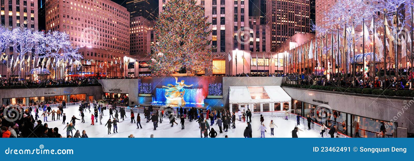 Rockefeller Center Ice-skating Rink Editorial Photo - Image of american ...