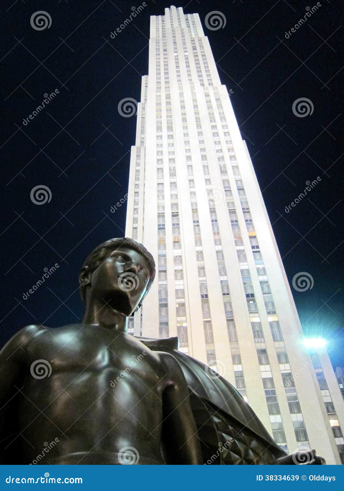 Rockefeller Center at Night Editorial Stock Image - Image of manhattan ...