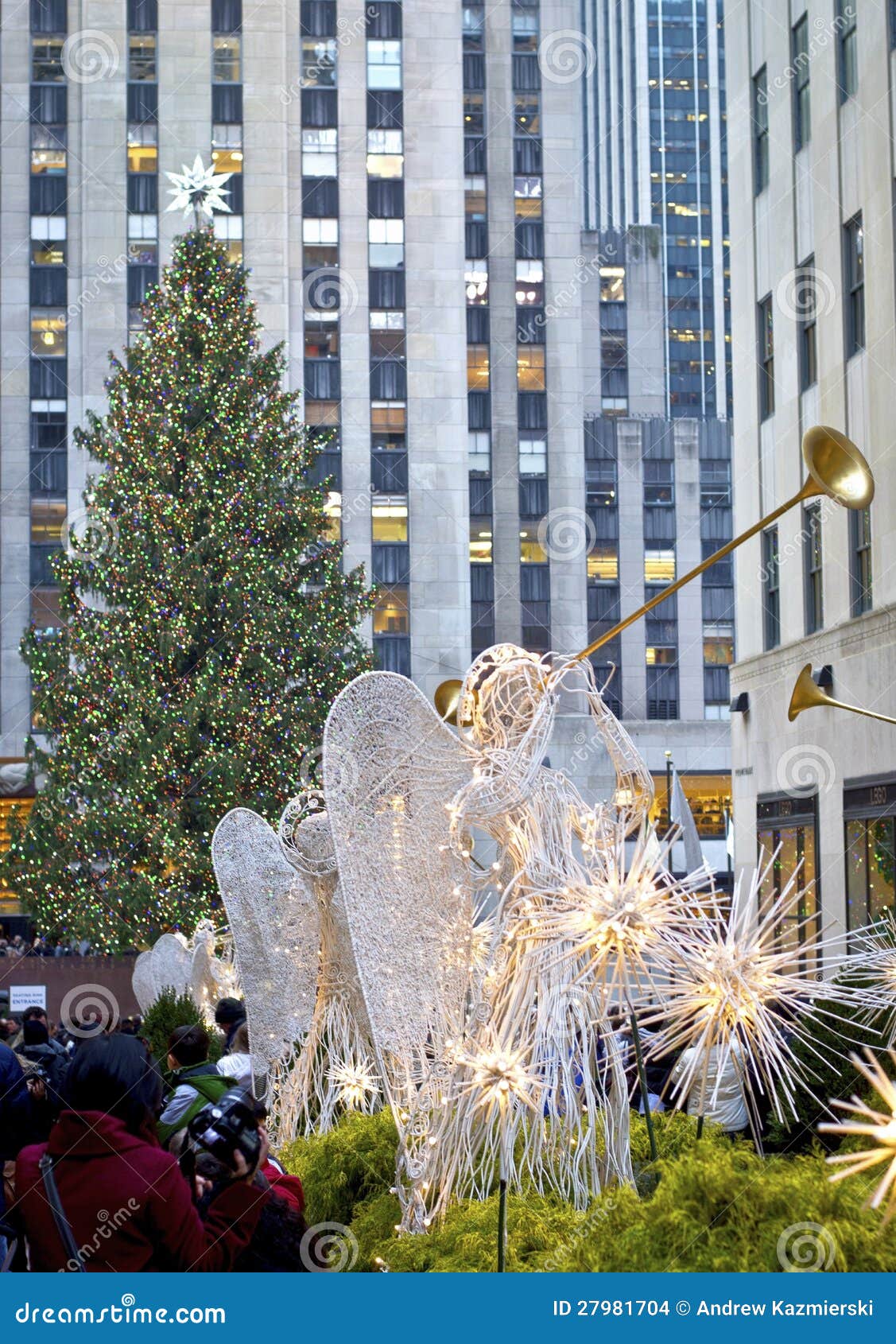 Rockefeller Center Tree and Angel Editorial Stock Image - Image of york ...