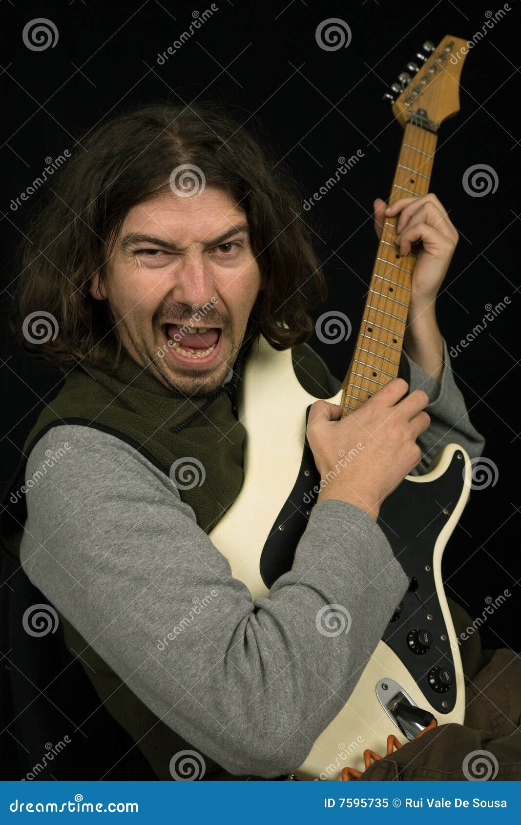 Rocker stock image. Image of closeup, singer, face, melody - 7595735