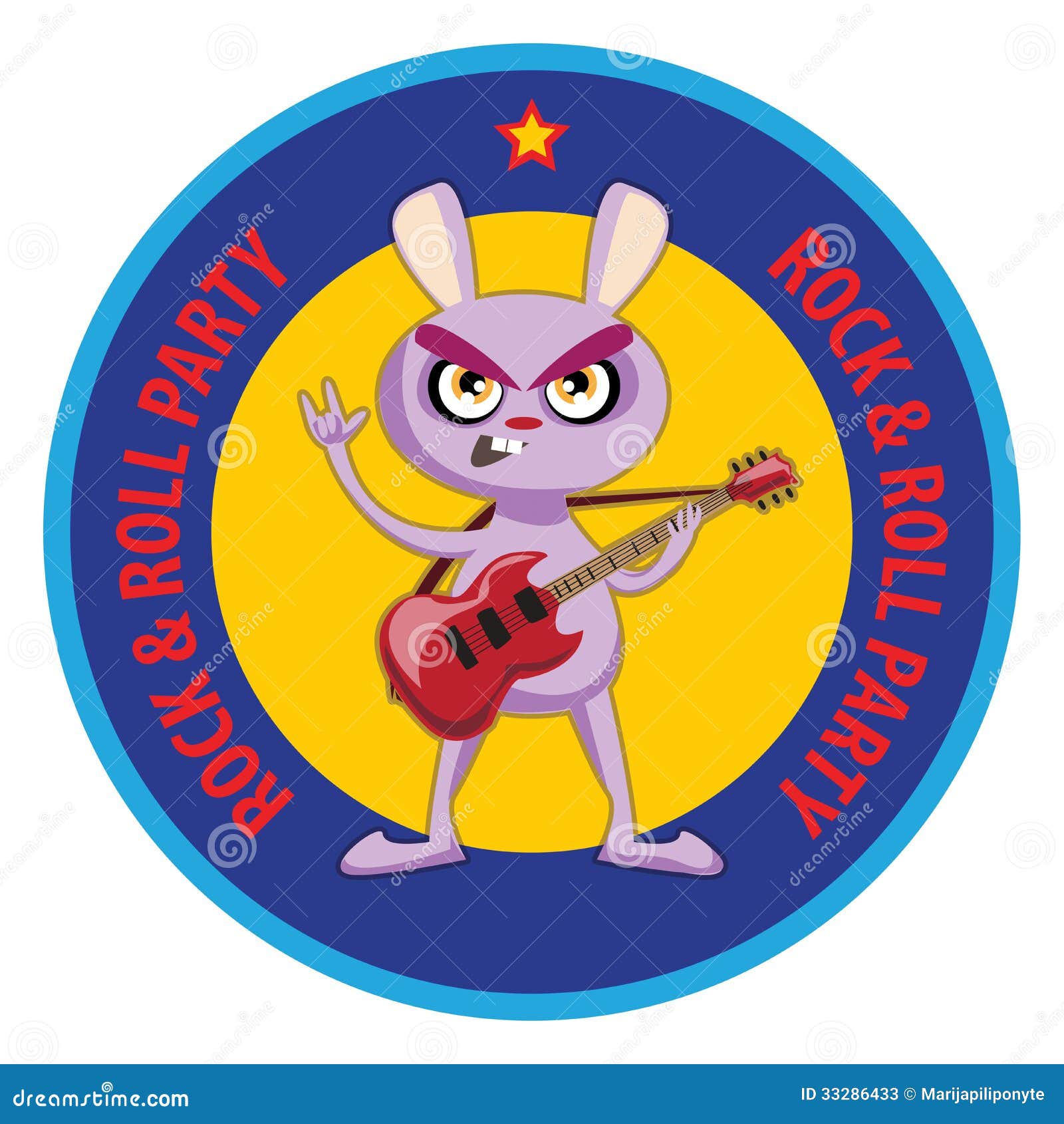 Rocker bunny stock illustration. Illustration of animal - 33286433