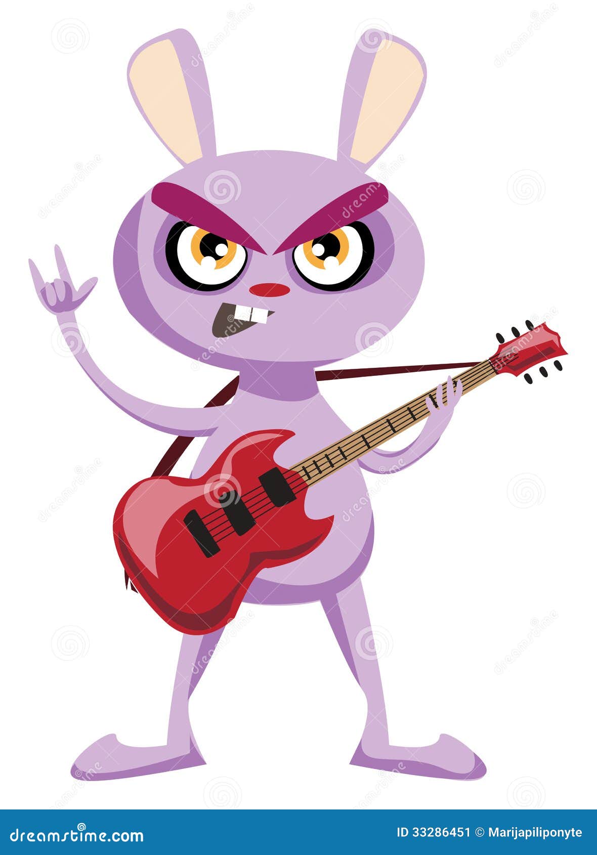 Rocker bunny stock illustration. Illustration of musician - 33286451
