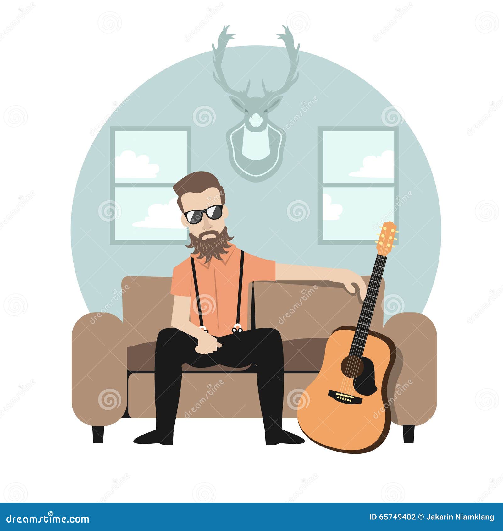 Rocker stock vector. Illustration of player, attractive - 65749402