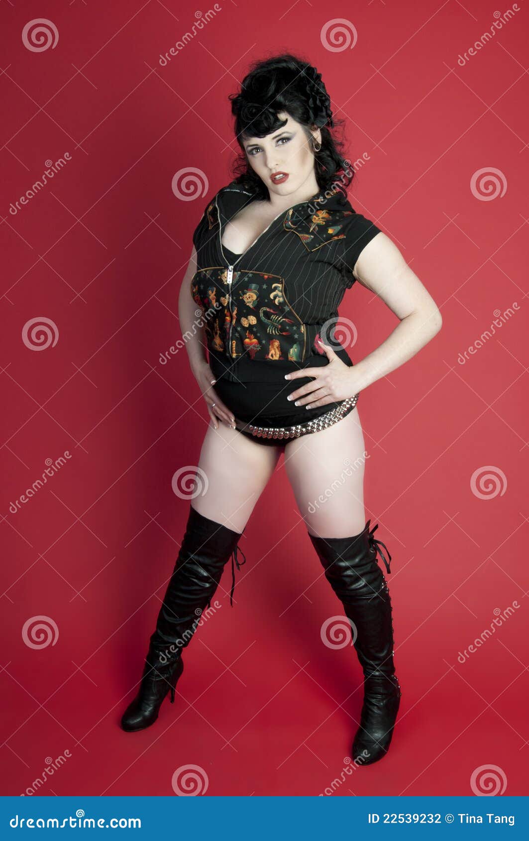 Rocker Chick stock photo. Image of studs, woman, beauty - 22539232