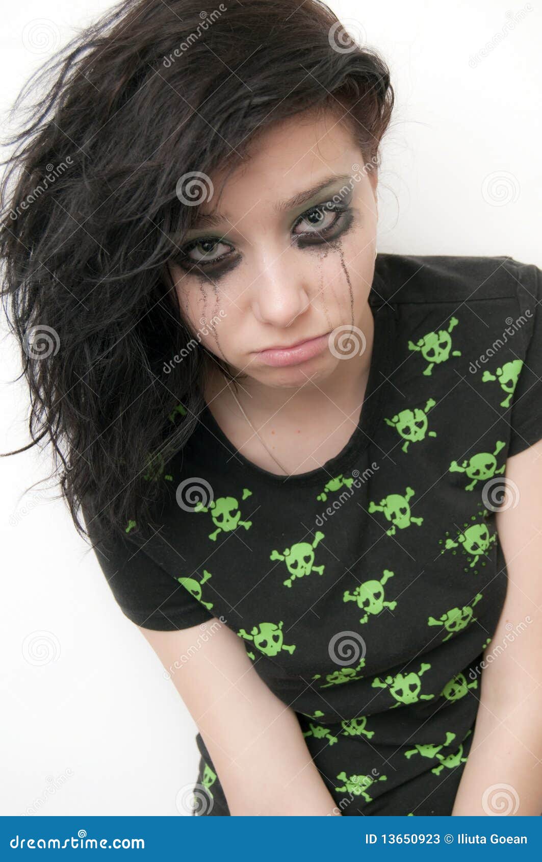 Rocker Crying Girl stock image. Image of young, girl - 13650923