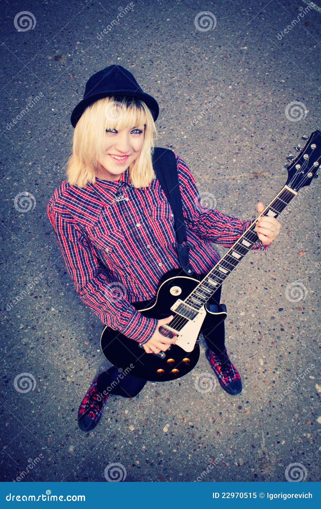 Rocker girl stock image. Image of rock, attractive, musician - 22970515