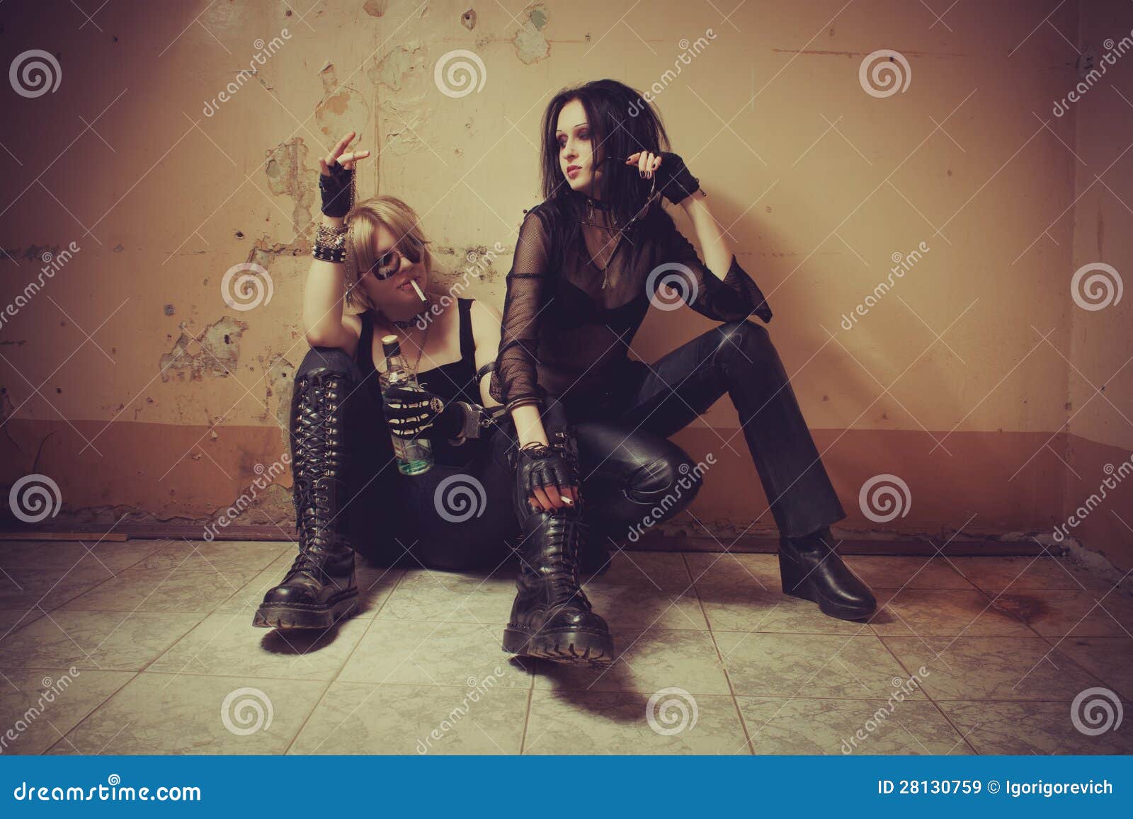 Rocker girls stock image. Image of sunglasses, friends - 28130759