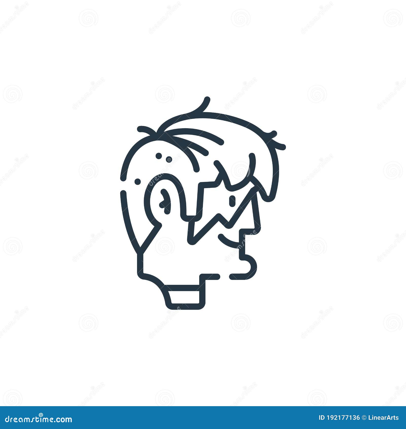 Rocker Icon Vector from Rock and Roll Concept. Thin Line Illustration ...
