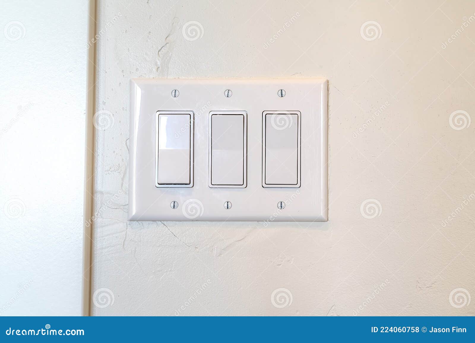 Rocker Light Switch with Multiple Flat Broad Lever Mounted on the ...