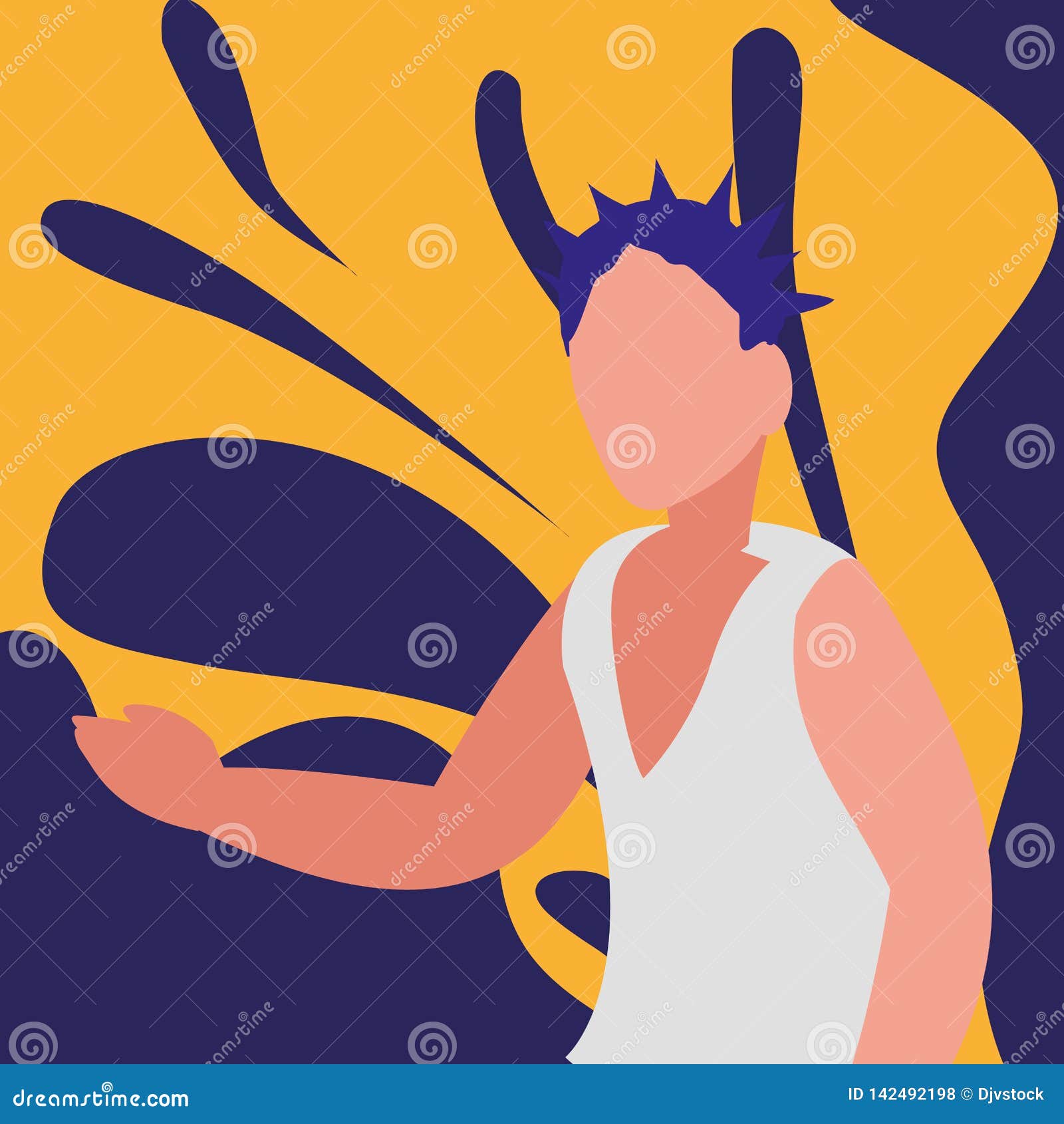 Rocker Man with Custome Character Stock Vector - Illustration of ...