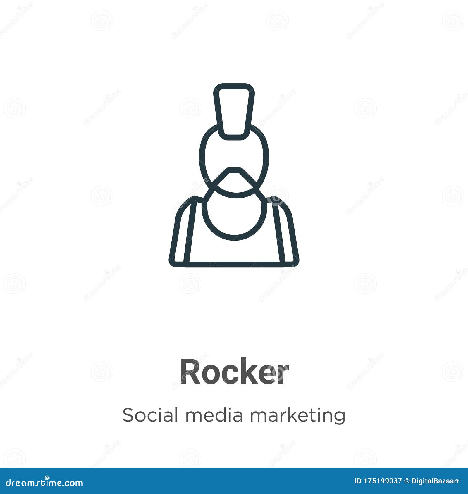 Rocker Outline Vector Icon. Thin Line Black Rocker Icon, Flat Vector ...