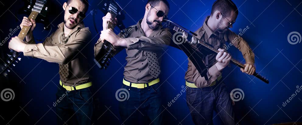 Rocker smashing guitar stock image. Image of instrument - 2668207