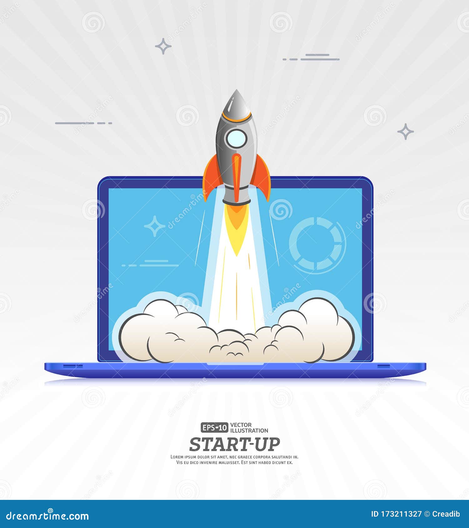 Business Project Startup Concept. Rocket Launch from Laptop Screen ...