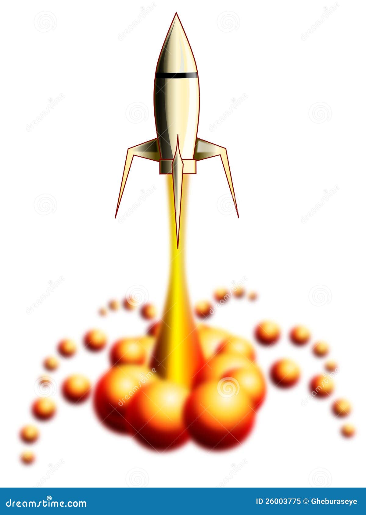 Rocket Taking Off Symbol Black And White Vector Illustration ...