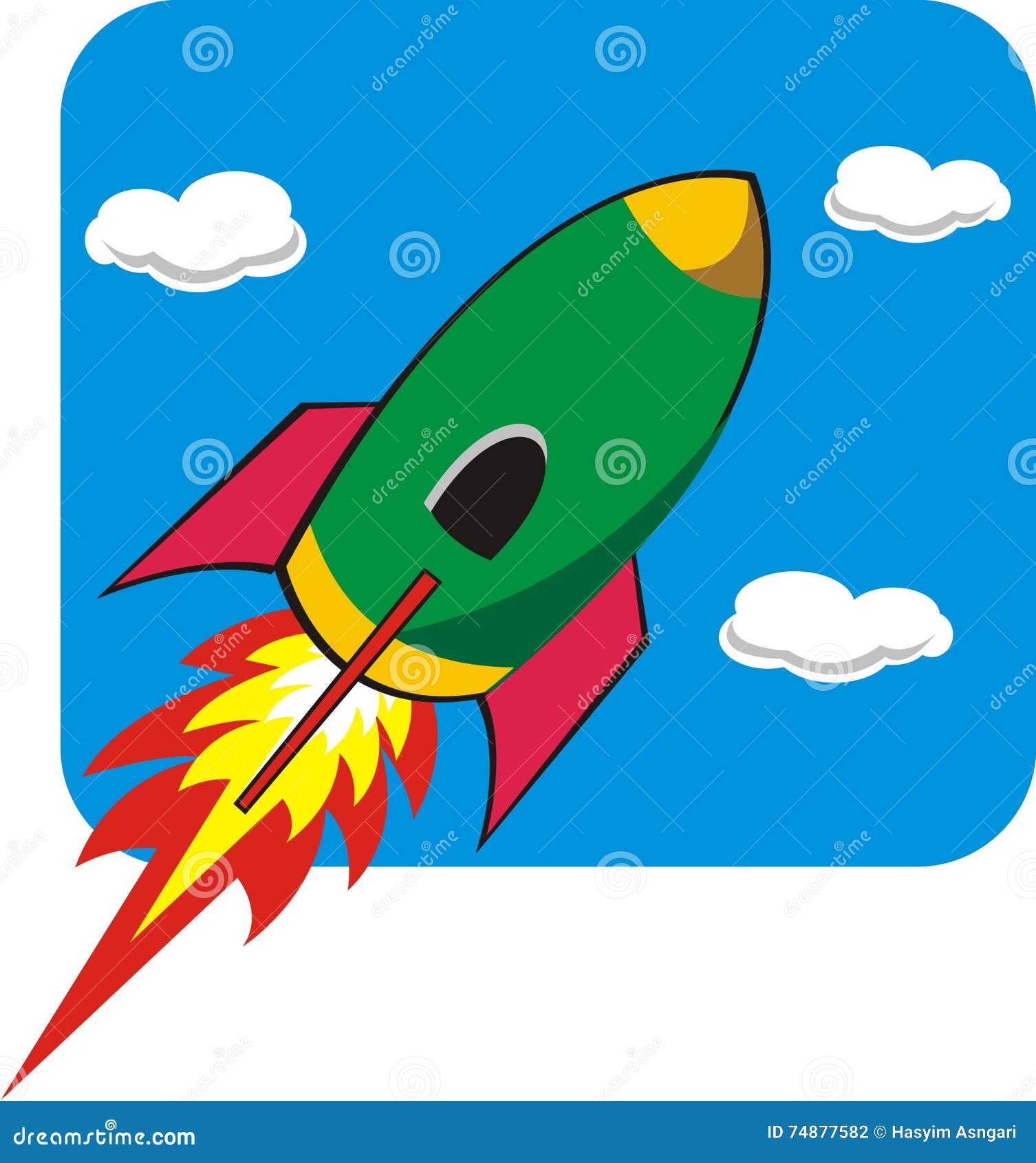 Rocket illustration stock. Illustration du moderne, cuit - 74877582