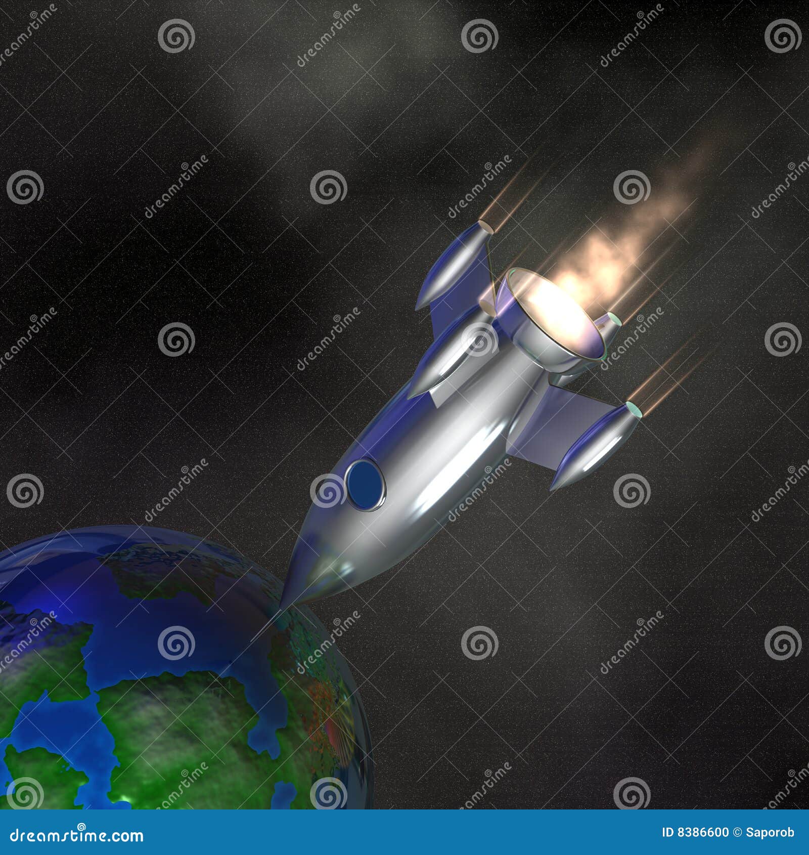 Rocket stock illustration. Illustration of future, reflection - 8386600