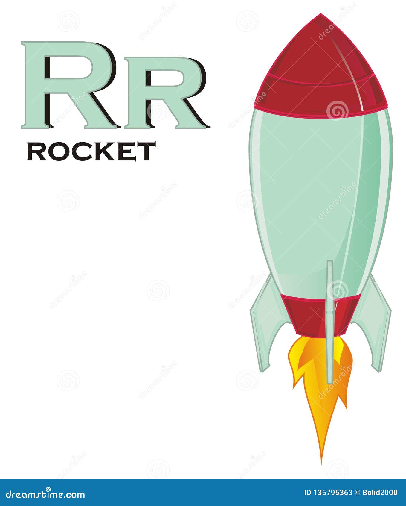 Rocket and abc stock illustration. Illustration of symbol - 135795363