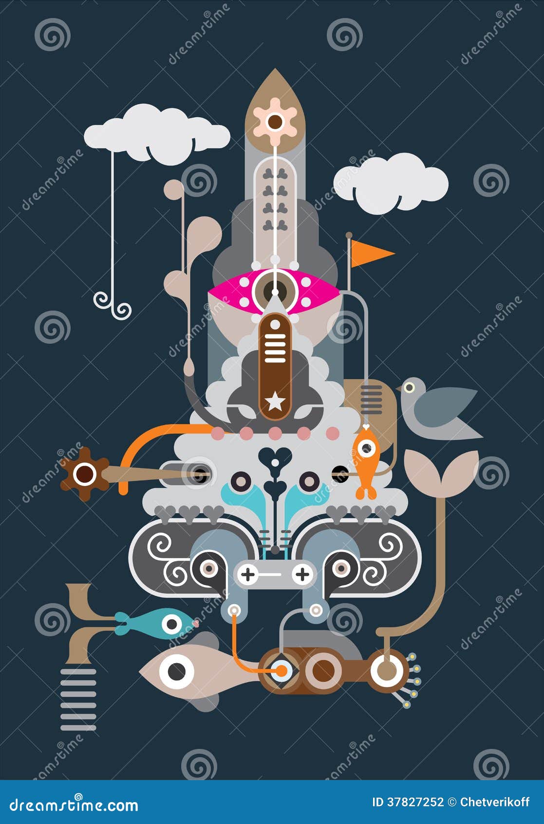 Rocket - Abstract Vector Illustration Stock Vector - Illustration of ...