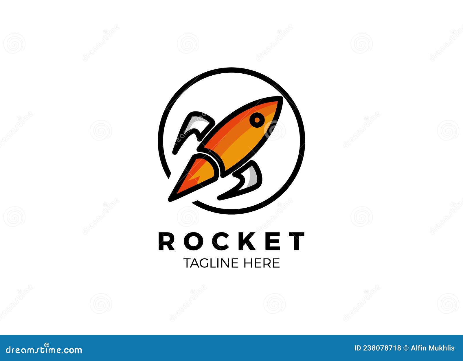 Rocket Advance Technology Launching Vector Logo Design Stock Vector ...