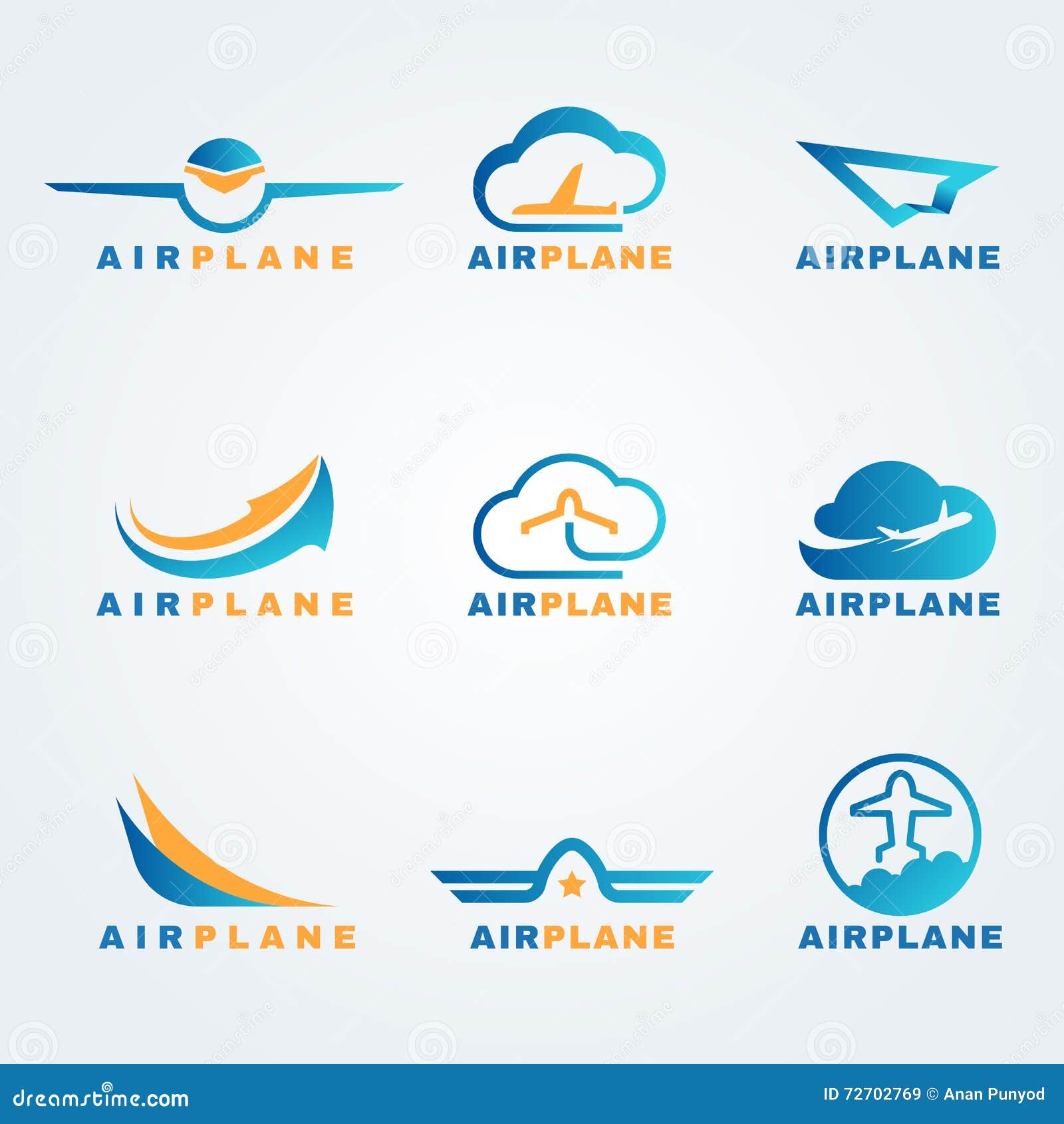 Air Plane Logo Design With Globe, Circle Air Plane Logo Cartoon Vector ...