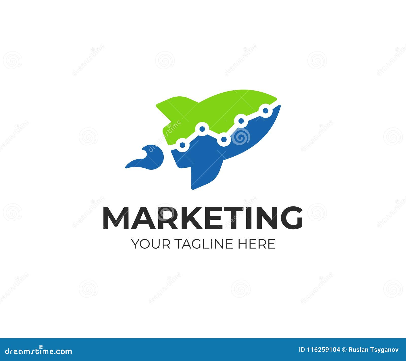 Rocket And Analytics Metrics Logo Template. Startup Symbol And Graph ...