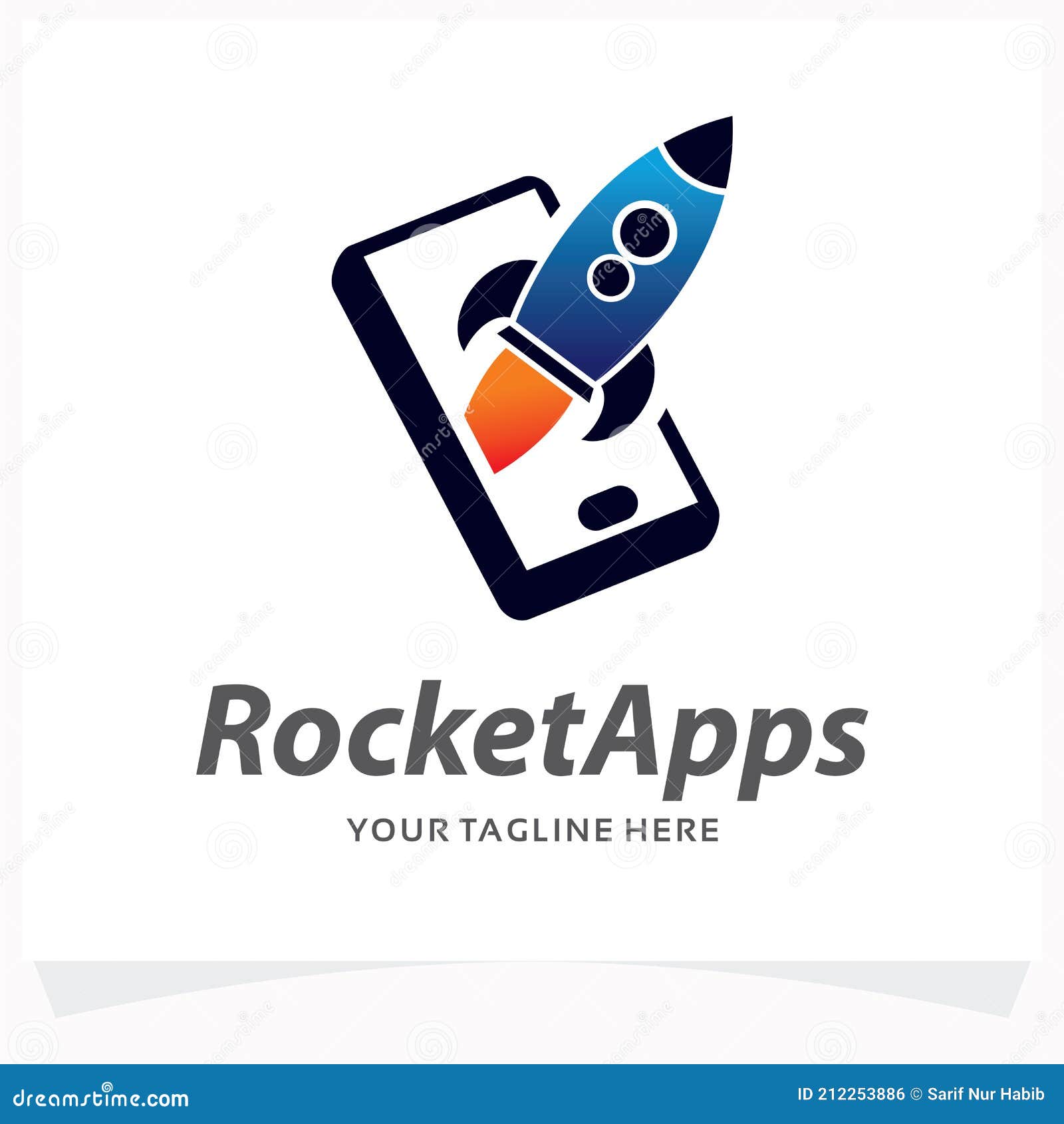 Rocket Apps Logo Design Template Stock Vector - Illustration of design ...