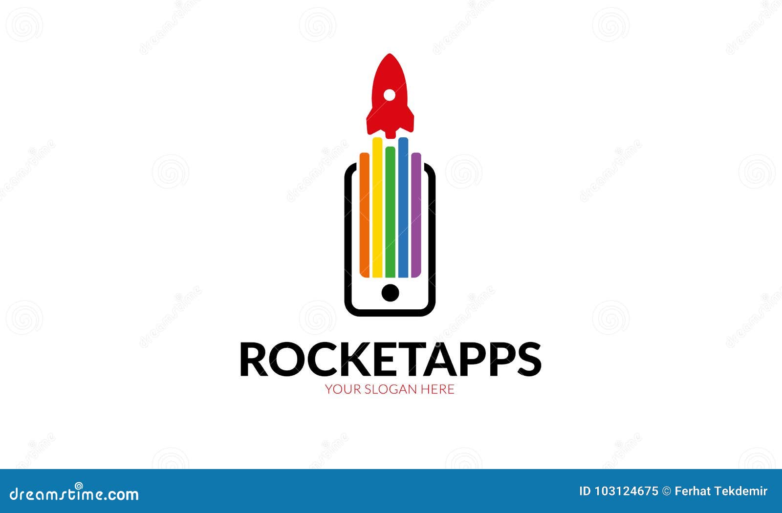 Rocket Apps Logo Template stock illustration. Illustration of code ...