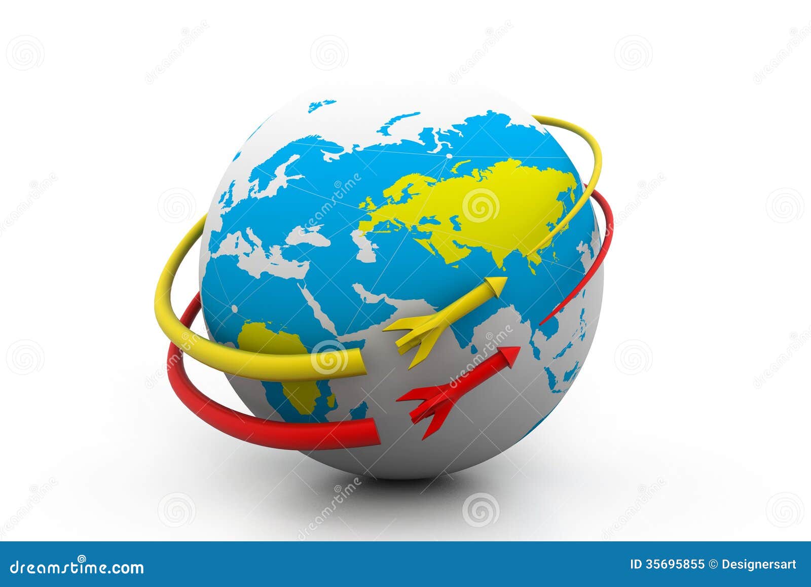 Rocket around the globe stock illustration. Illustration of shuttle ...