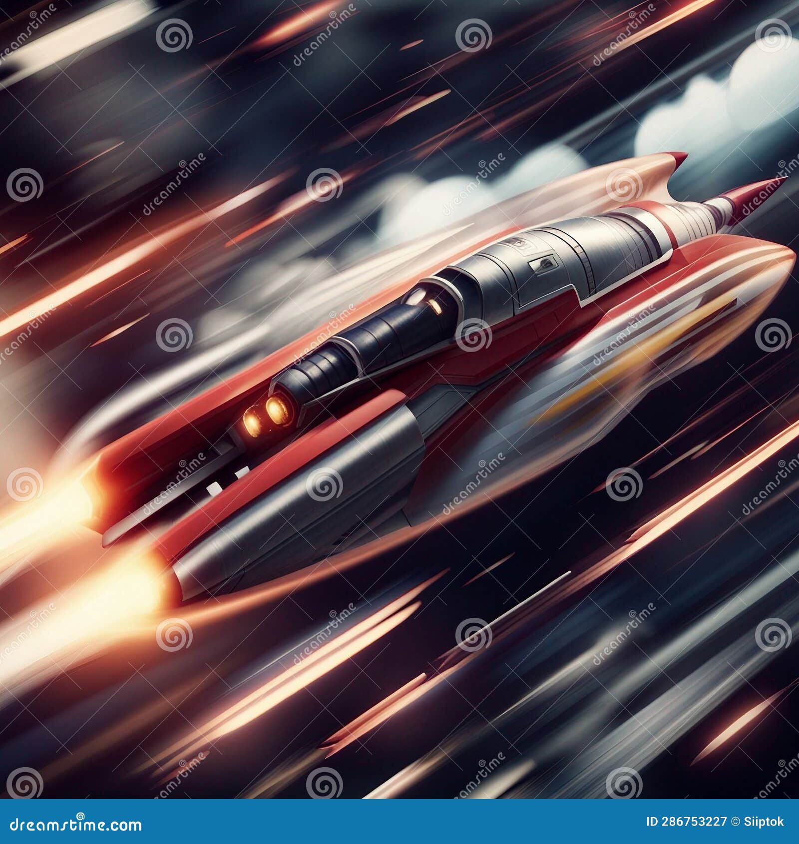 Rocket Background Flying at High Speed Stock Illustration ...