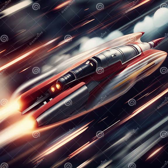 Rocket Background Flying at High Speed Stock Illustration ...