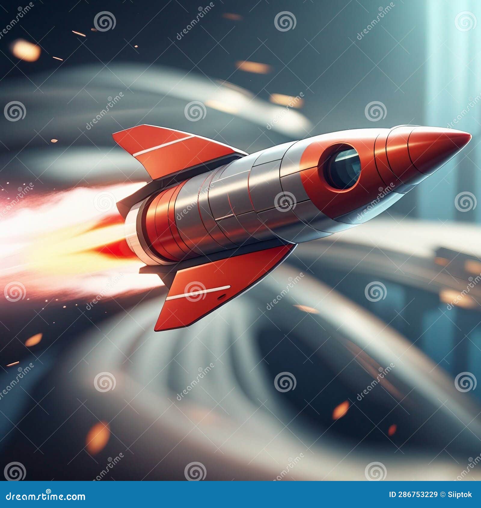 Rocket Background Flying at High Speed Stock Illustration ...