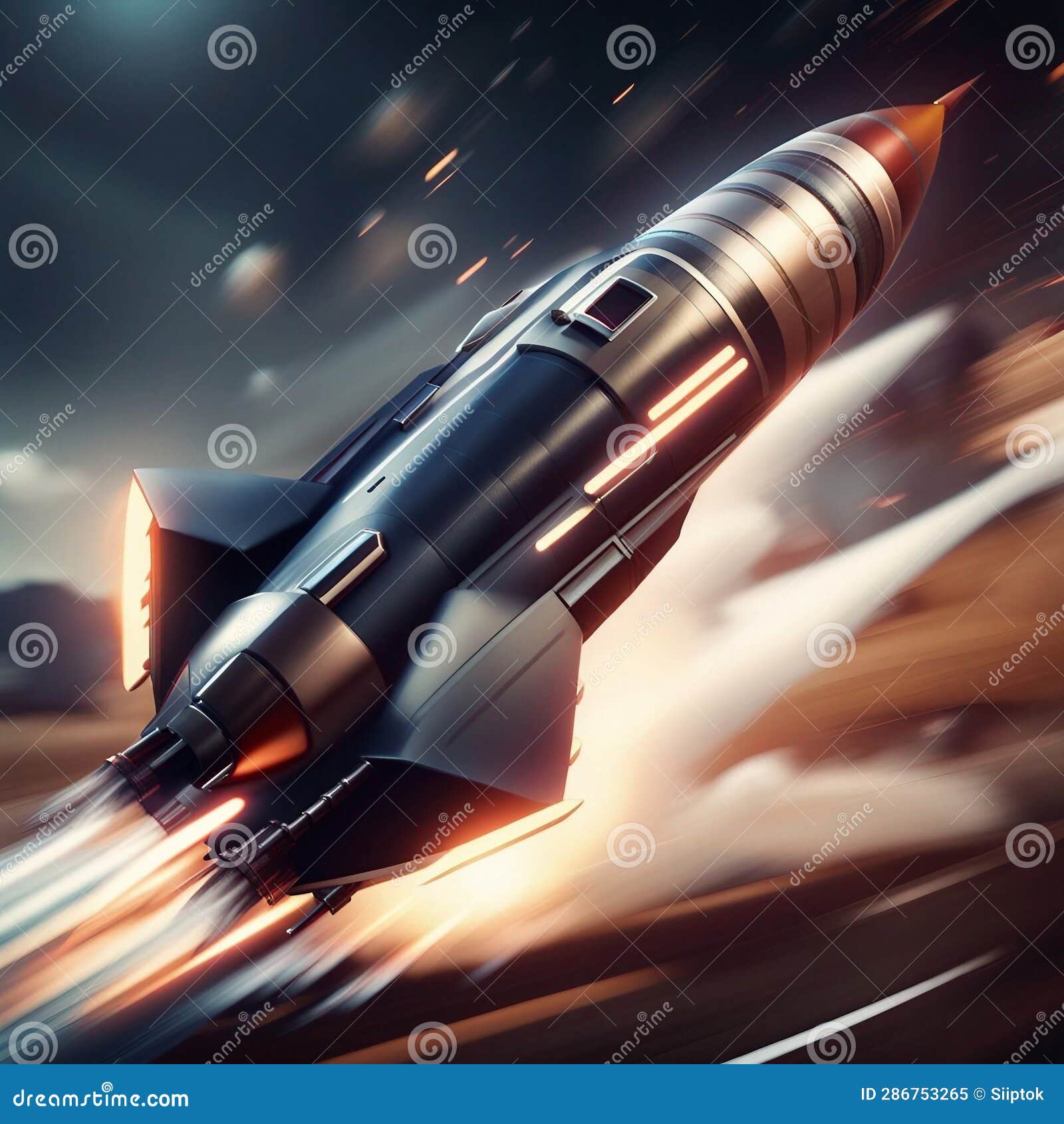 Rocket Background Flying at High Speed Stock Illustration ...